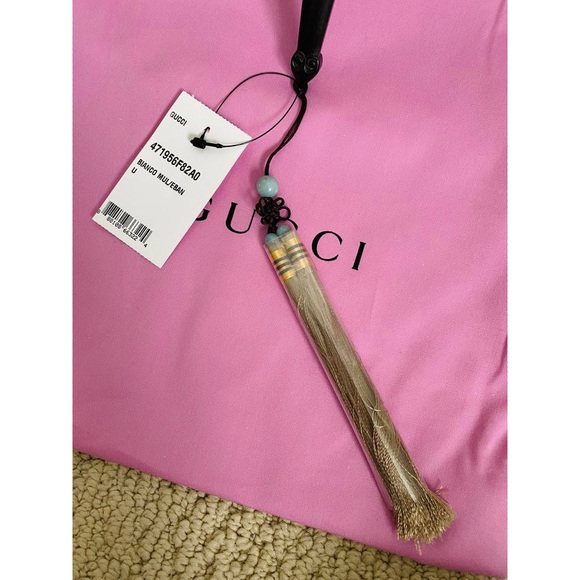 Gucci | Other | Gucci Gothic Logo Silk Tassel Wood Handle Fan | Poshmark